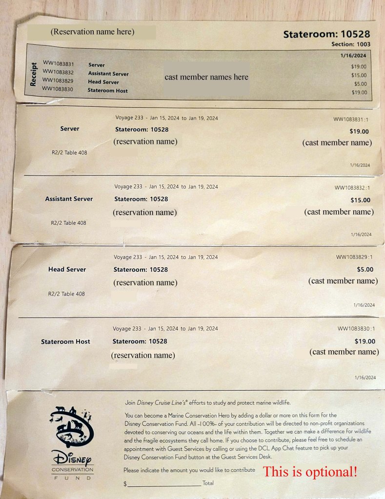 Automatic Gratiuities on Disney Cruise Line Explained Easily! – Disney ...