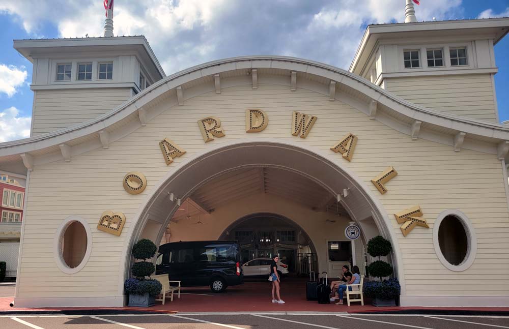 Noticing the Sights Along One Side of Disney’s Boardwalk Resort ...